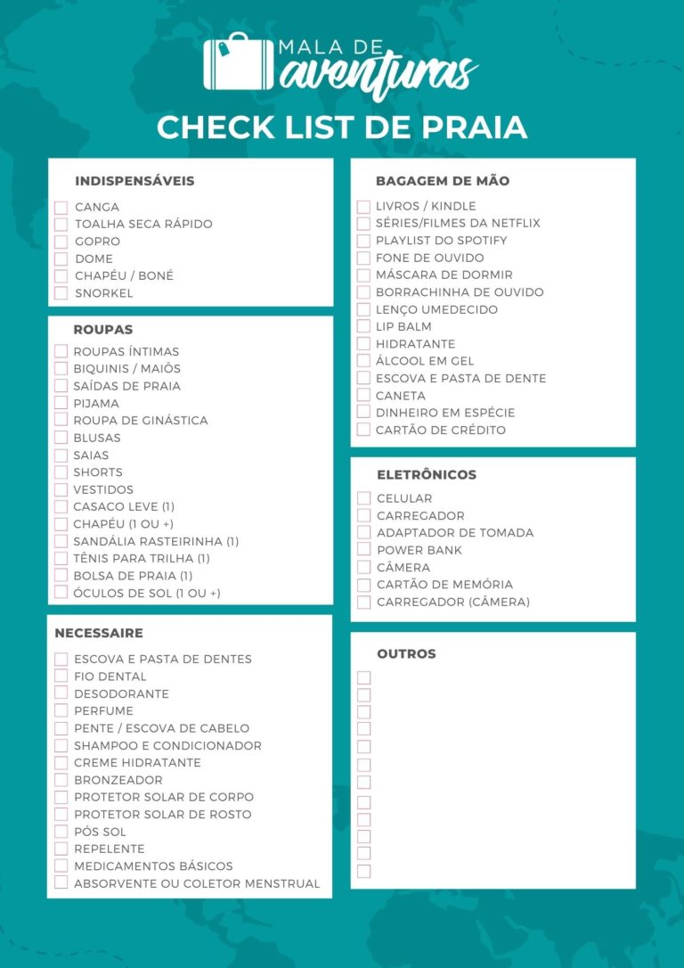 Mala de viagem para a praia: checklist completo de itens